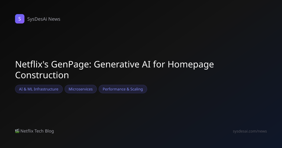 Netflix's GenPage: Generative AI for Homepage Construction | SysDesAi